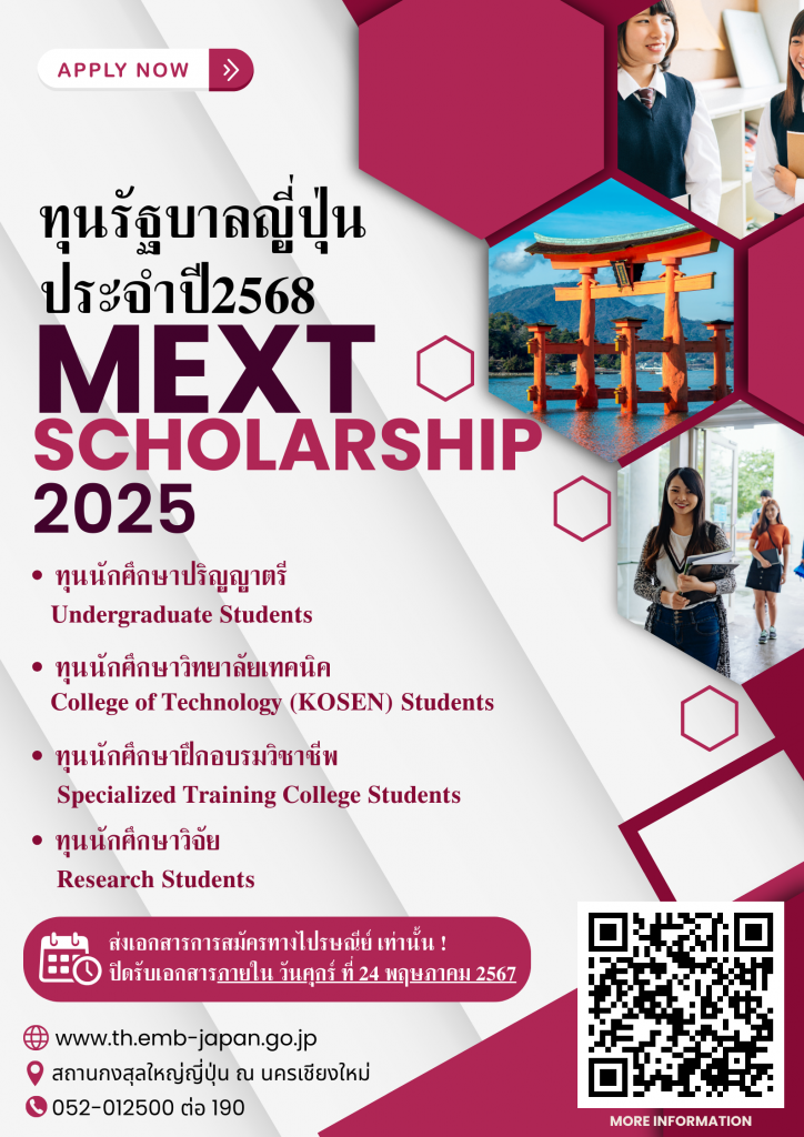 Japanese Government (MEXT) Scholarship for the Academic Year 2025 – International Relations Division